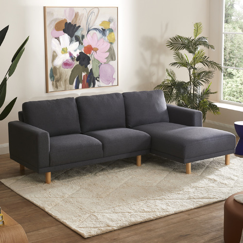 Temple Webster Orson 4 Seater Upholstered Sofa with Chaise